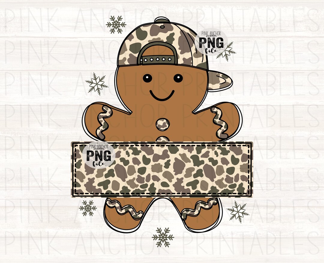 Instant Download Boy Gingerbread Hat Ball Cap Kids Camo Box for Name ...