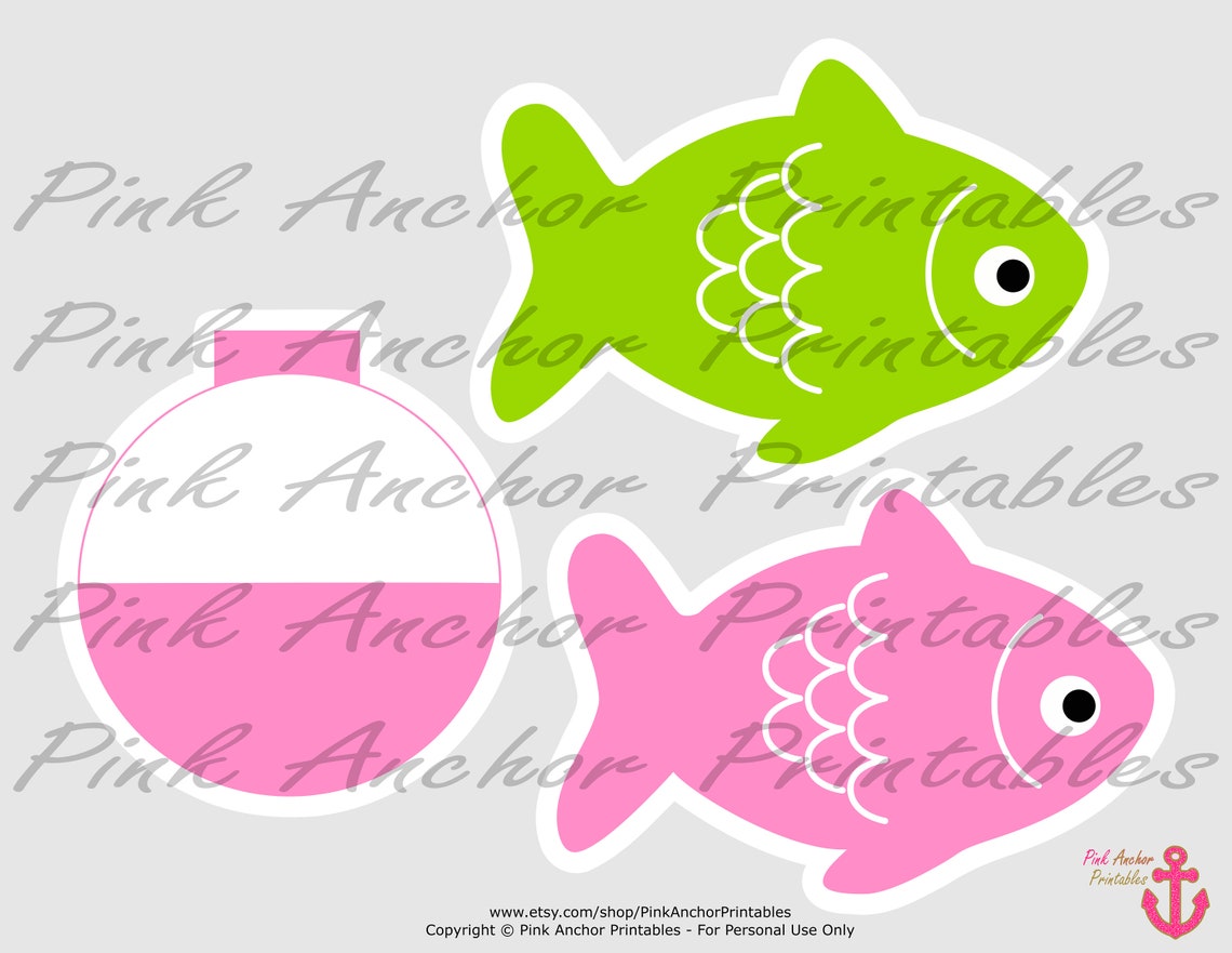 Printable Fish Centerpieces Birthday Gone Fishing Bobber - Etsy