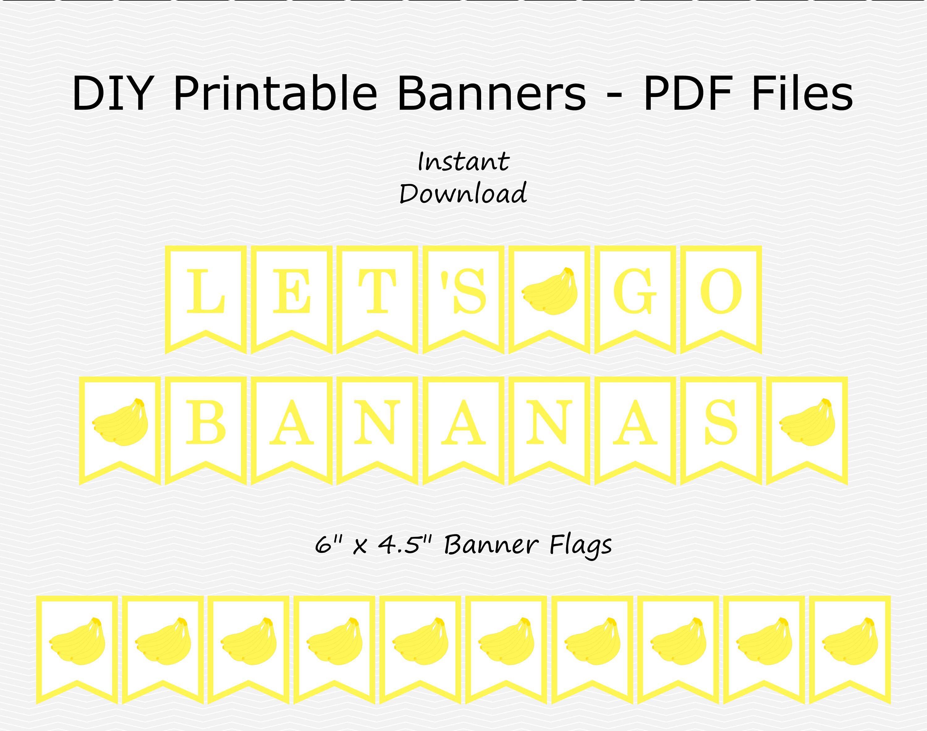 Let's Go Bananas Banner Yellow Birthday Party Baby | Etsy