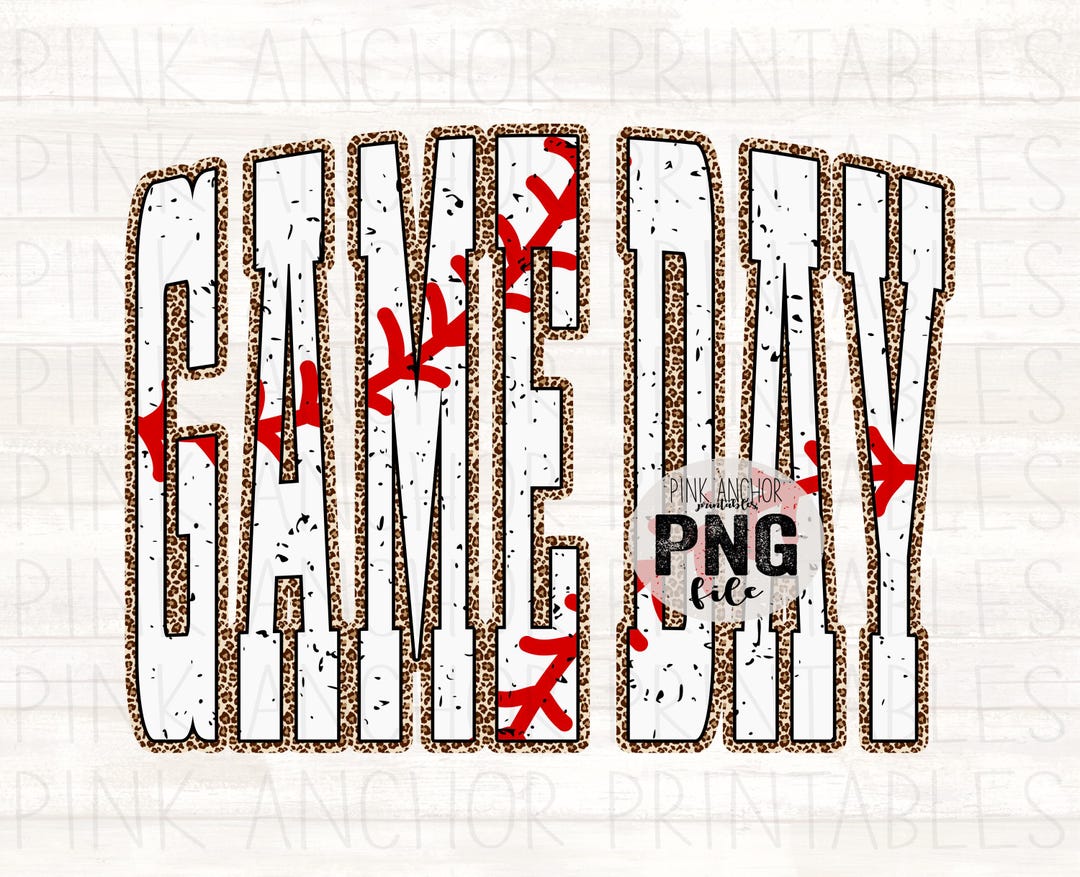 Game Day Baseball Cheetah Png Printable Design INSTANT DOWNLOAD - Etsy