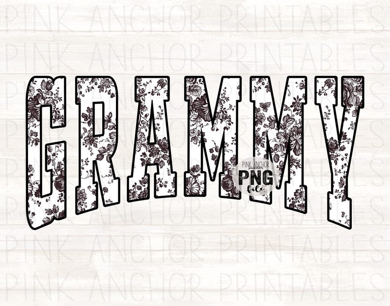 Instant Download Grammy Black Toile Coquette Bow Png File Clip Art ...