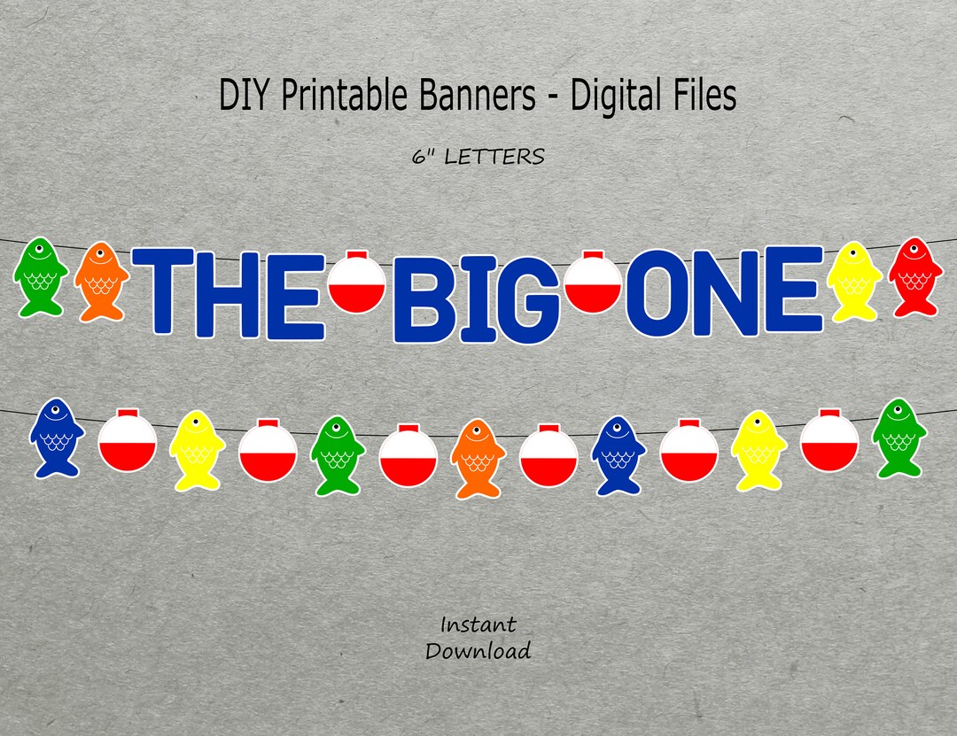 Printable - You Print - the Big One Banner - Royal Blue, Green, Yellow ...