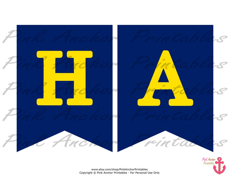 Happy Retirement Banner Navy Blue & Yellow PRINTABLE - Etsy