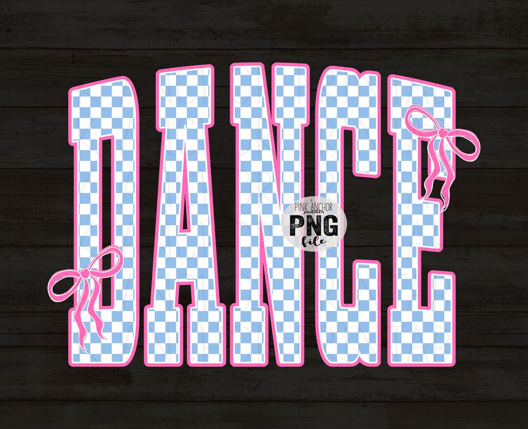 Dance Blue Pink White Checker Coquette Bow Png Clip Art Instant ...