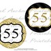 Printable 55th Birthday Centerpieces - Black & Gold - Cheers to 55 ...