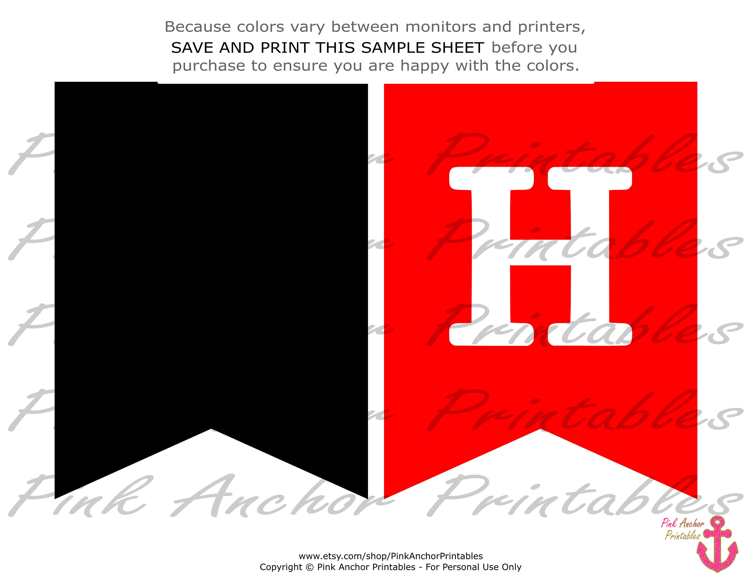 Happy Birthday Banner - Red & Black - Boy Birthday Party Decoration ...