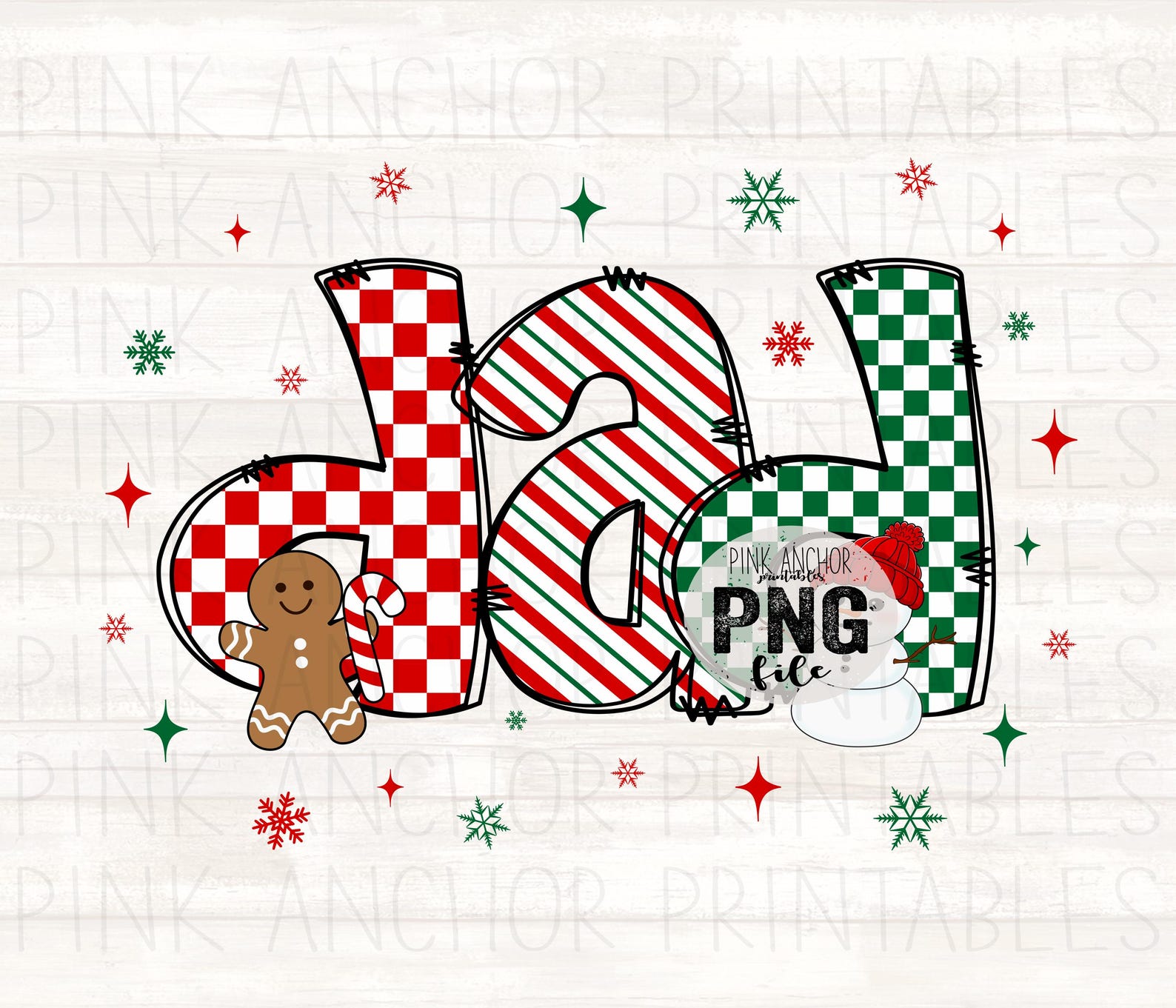 Instant Download Dad Christmas Snowflake Stripes Polka Dot Patterns ...