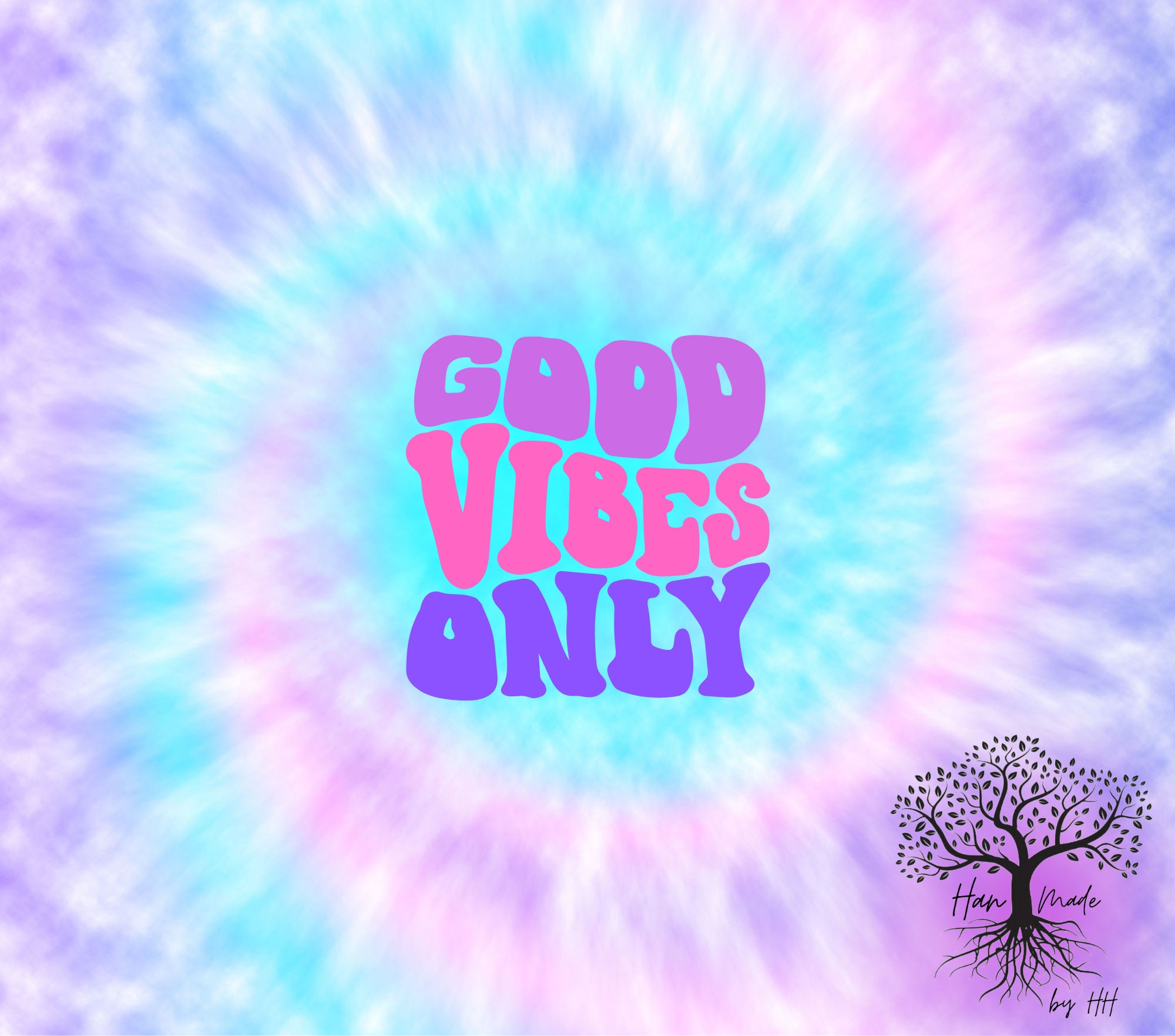 Good Vibes Only Tye Dye Tumbler Design, 20oz Tumbler Sublimation, Two ...