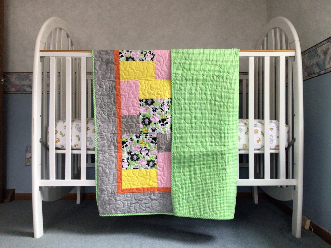 Barnyard Baby Quilt Baby Quilt Homemade Quilt Nursery Playmat Toddler ...