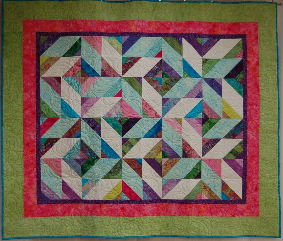 Bright Strip Tube Quilt - Etsy