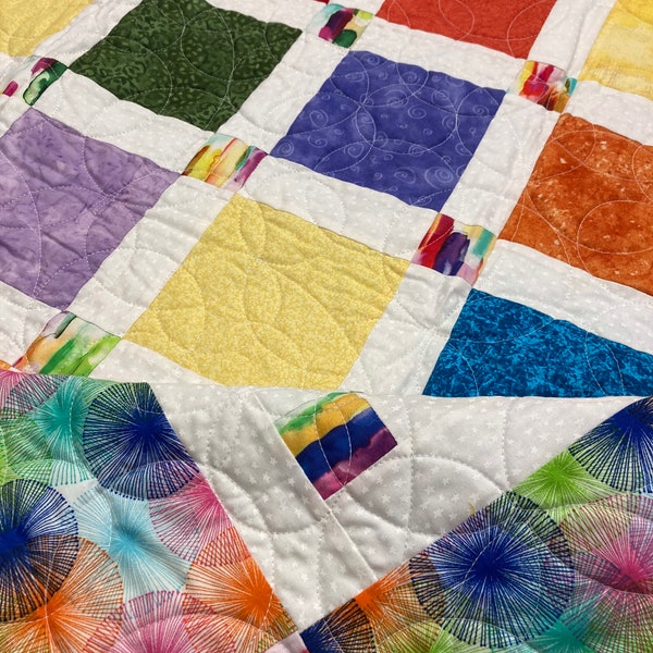 Rainbow Colors Quilt - Etsy