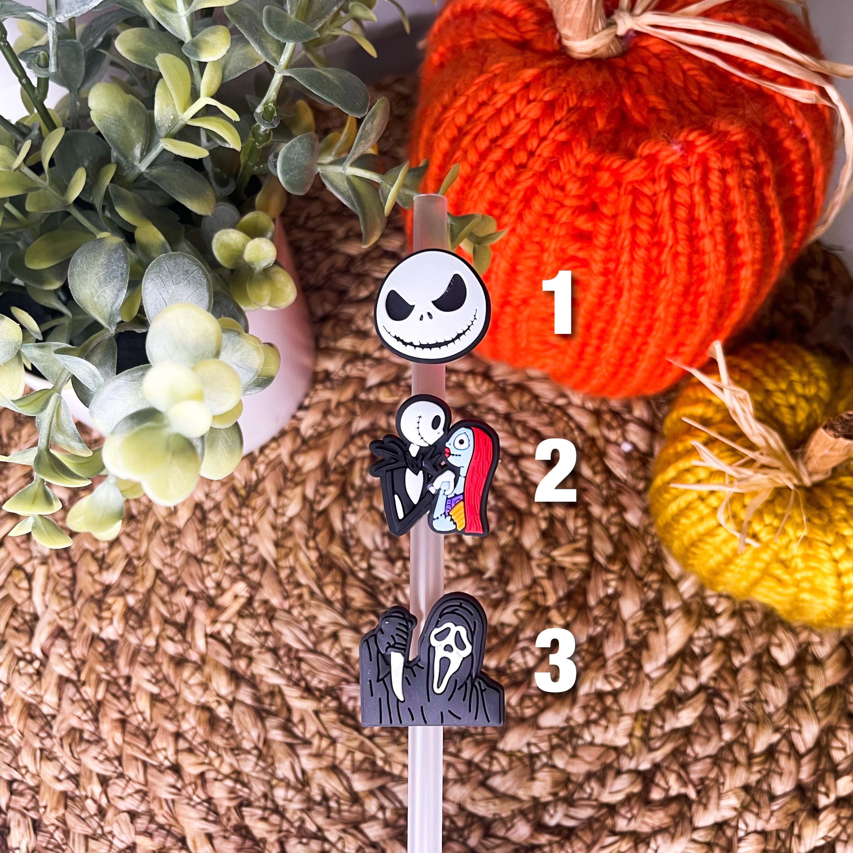 Scream Straw Topper Nightmare Before Christmas Jack and - Etsy
