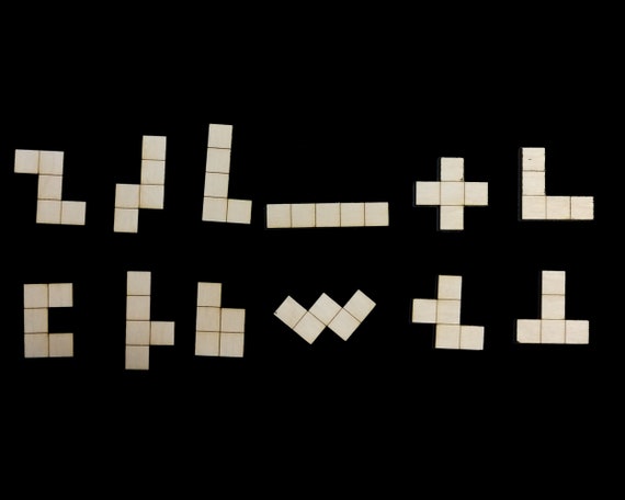 Pentominoes Full Set of 12 Shapes Wooden Montessori - Etsy