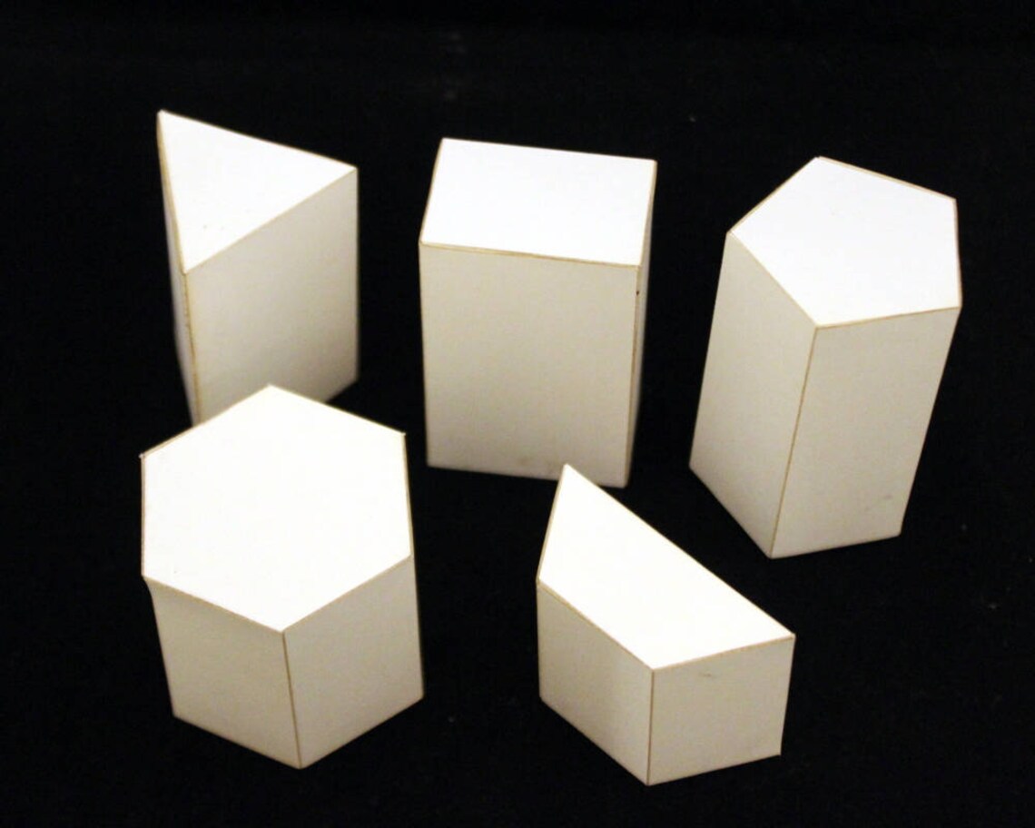 Geometric Prisms Paper Models Triangular Rectangular - Etsy