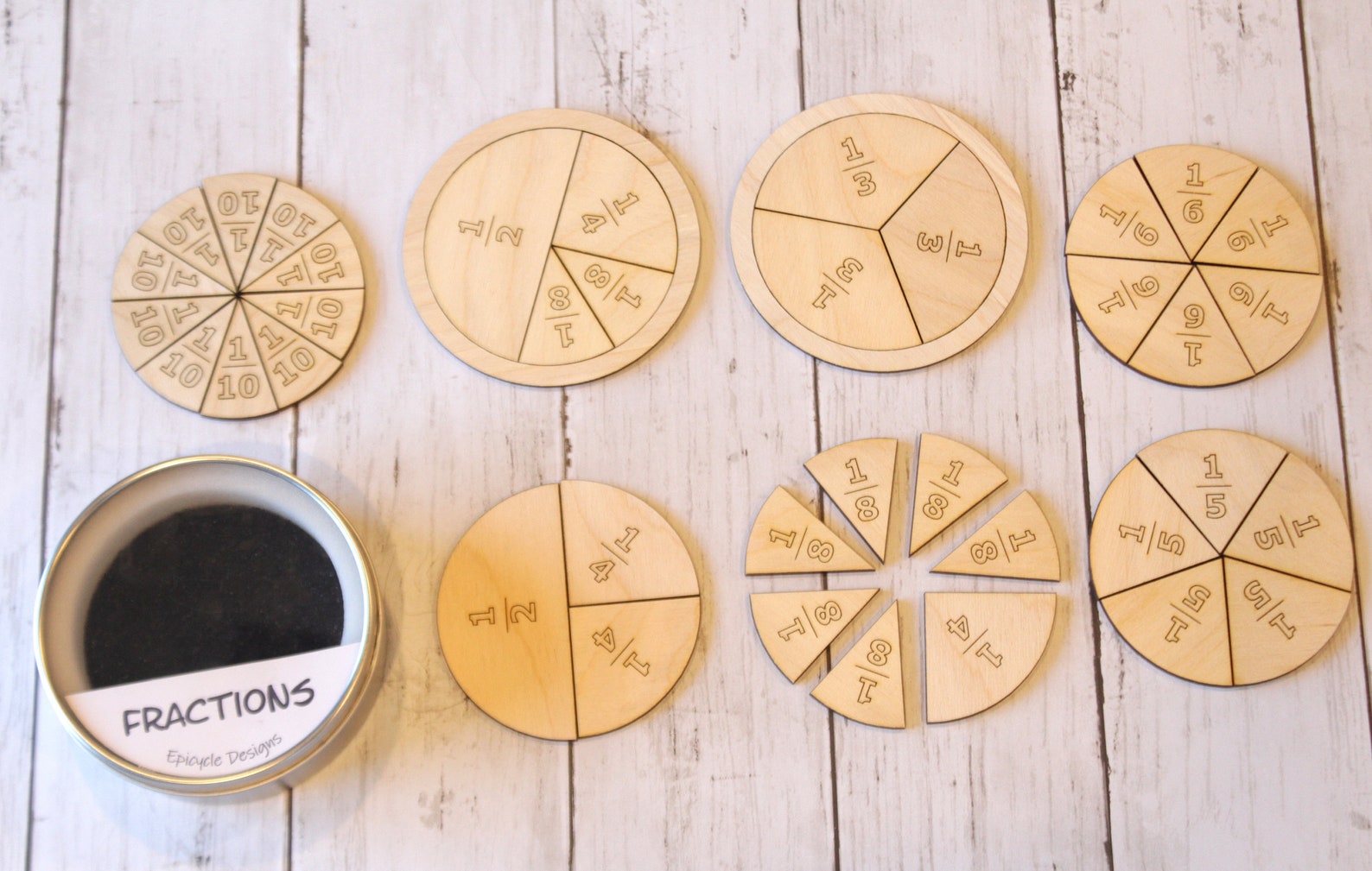 Fractions Learning Aid Mathematics Manipulatives - Etsy