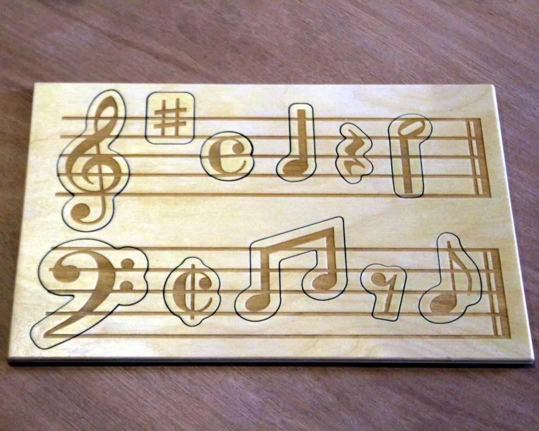 Wooden Music Puzzle Children's Puzzle Music Notes - Etsy