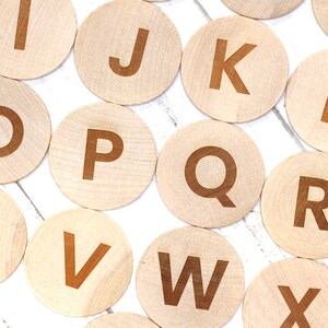 Uppercase Alphabet Discs, Wooden Letter Circles, English, Preschool ...