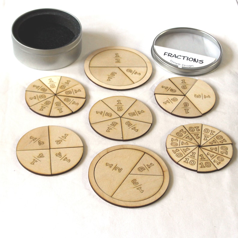 Fractions Learning Aid, Mathematics Manipulatives, Homeschooling ...