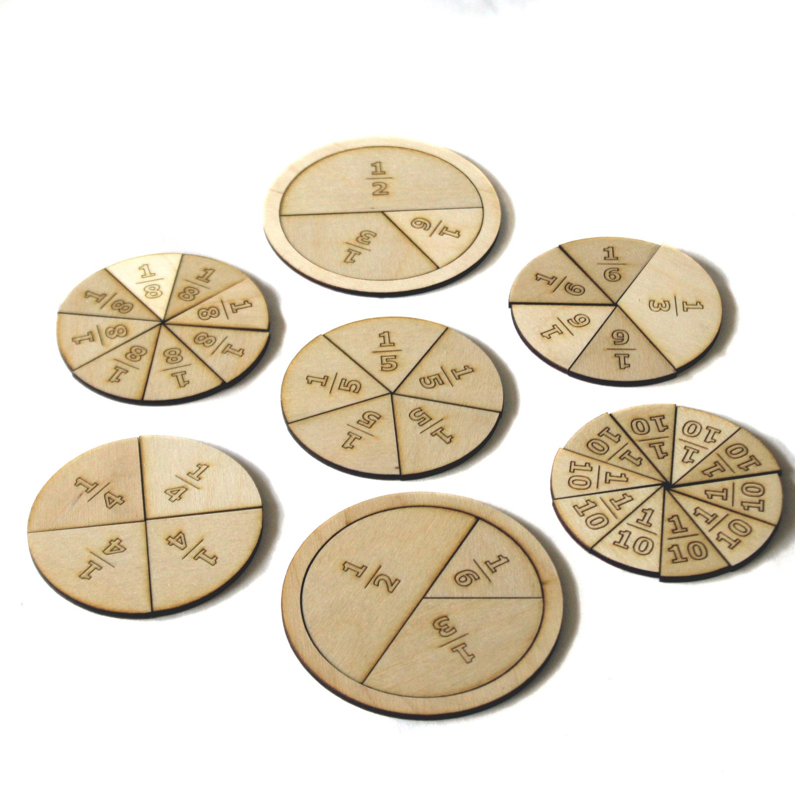 Fractions Learning Aid Mathematics Manipulatives - Etsy