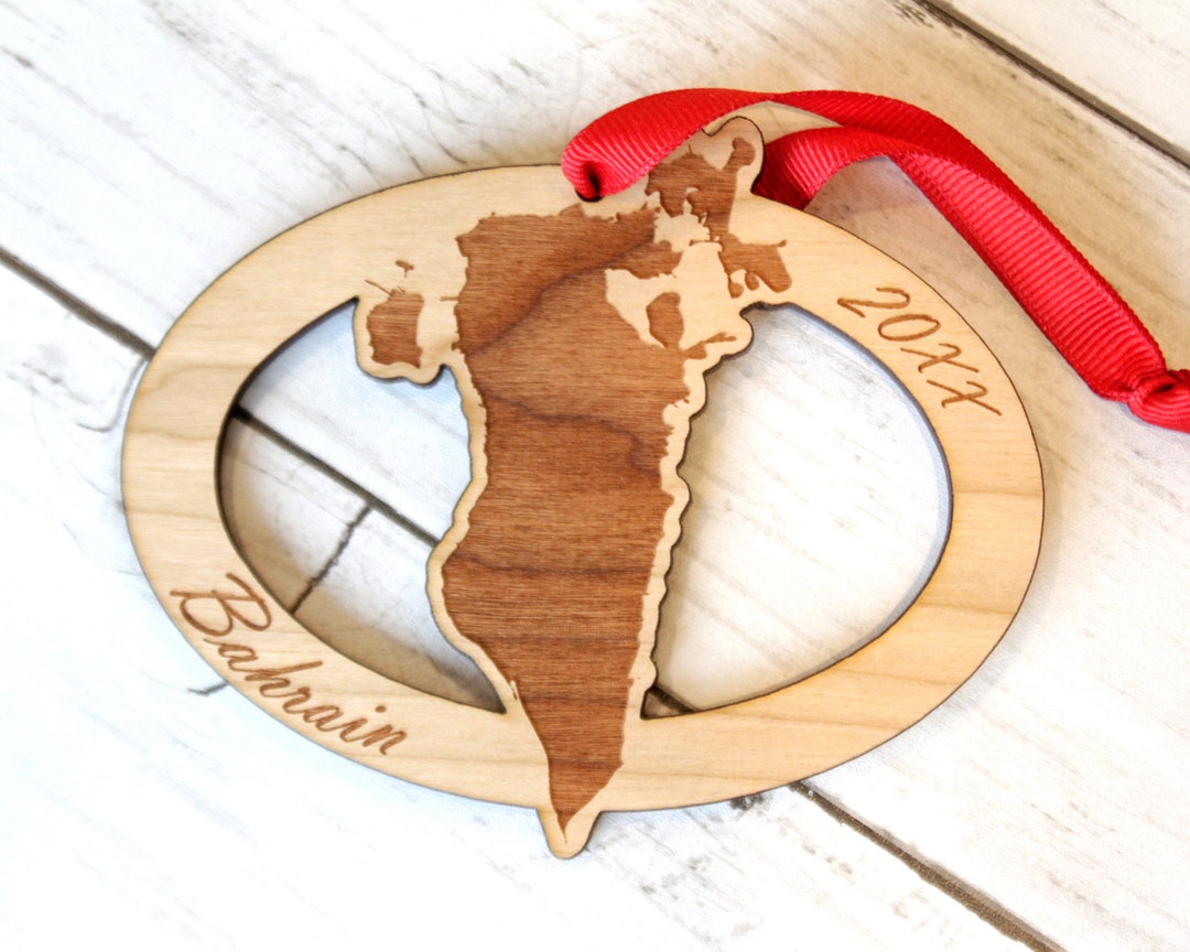 Custom Bahrain Cherry Wood Ornament, Personalized Christmas Gift - Etsy