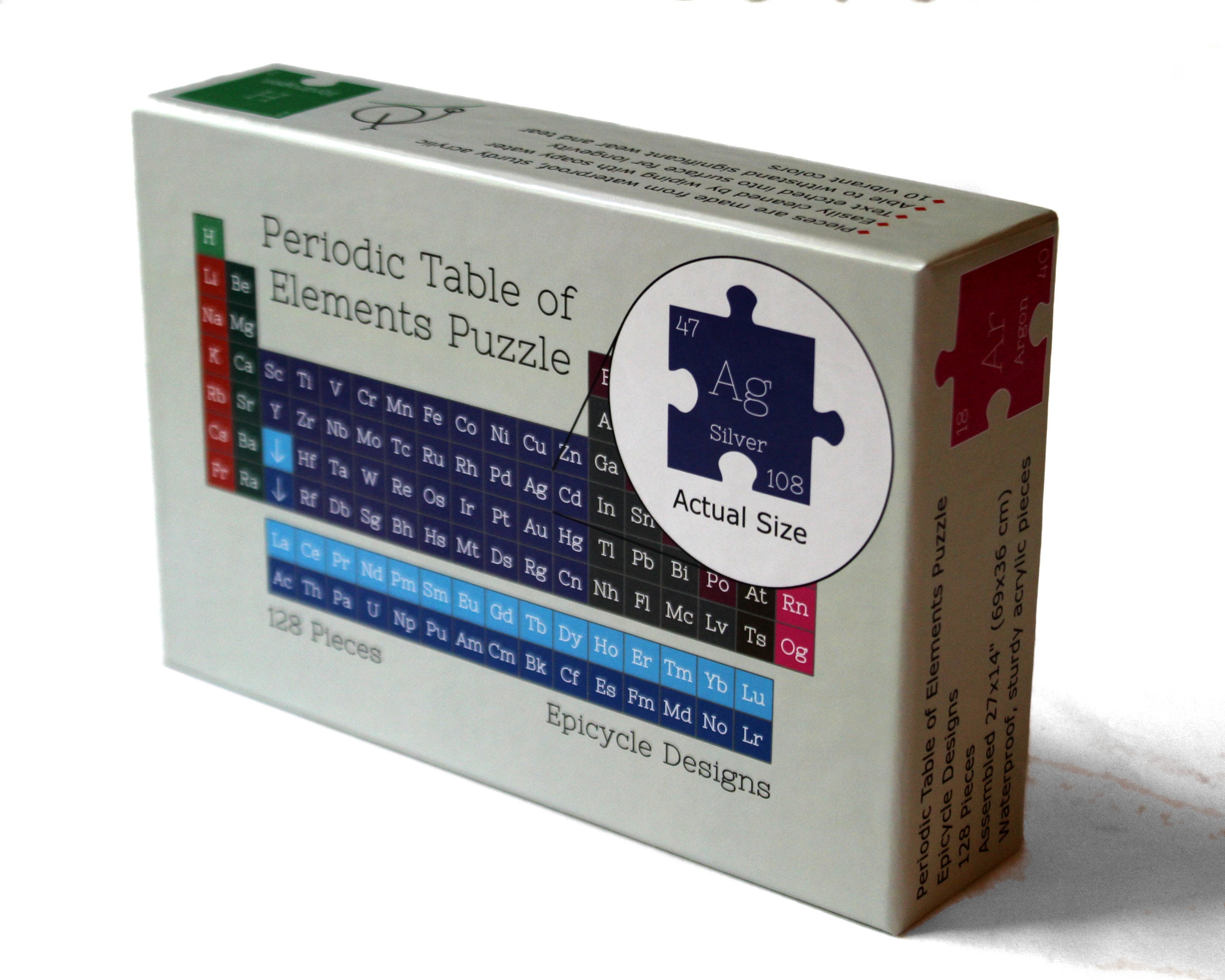 Periodic Table of Elements Puzzle (128 Pieces), Chemistry Learning Aid ...