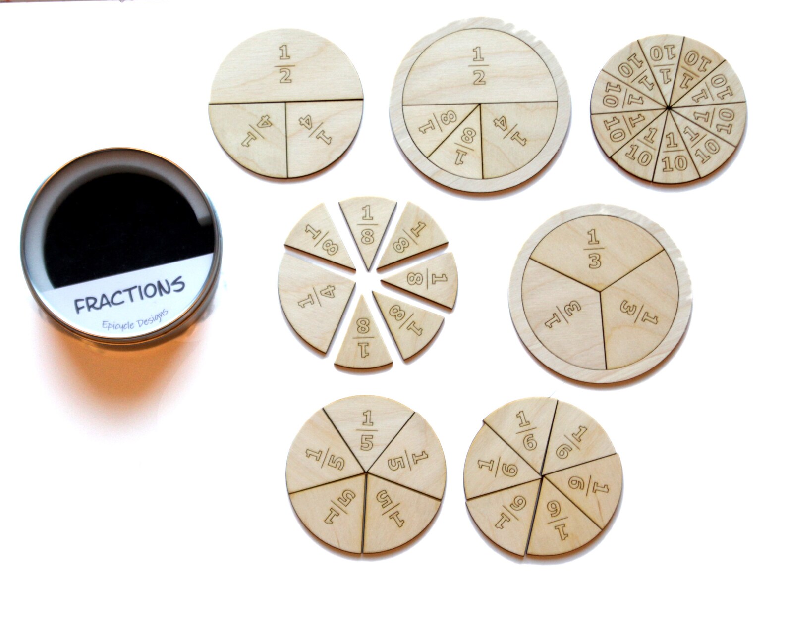 Fractions Learning Aid Mathematics Manipulatives - Etsy