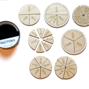 Fractions Learning Aid, Mathematics Manipulatives, Homeschooling ...