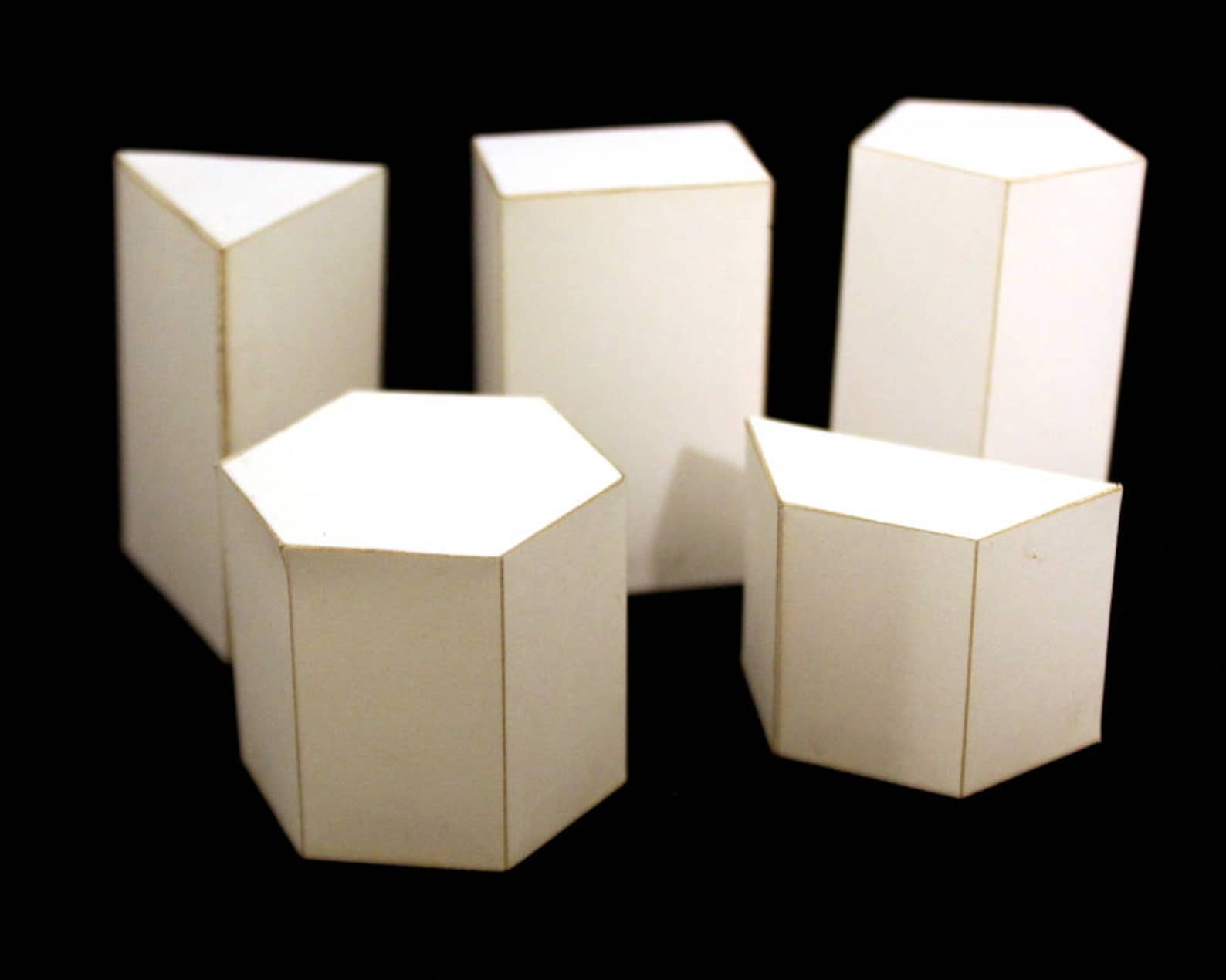 Geometric Prisms Paper Models, Triangular, Rectangular, Pentagonal ...