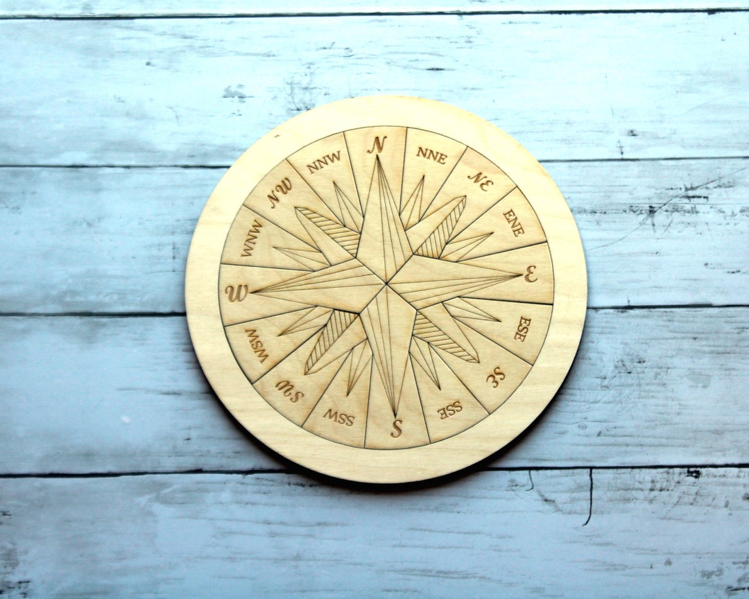 Compass Rose Wooden Puzzle, Cardinal Directions, North, South, Kids ...