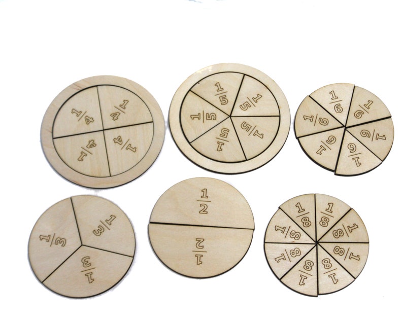 Fractions Learning Aid Mathematics Manipulatives | Etsy