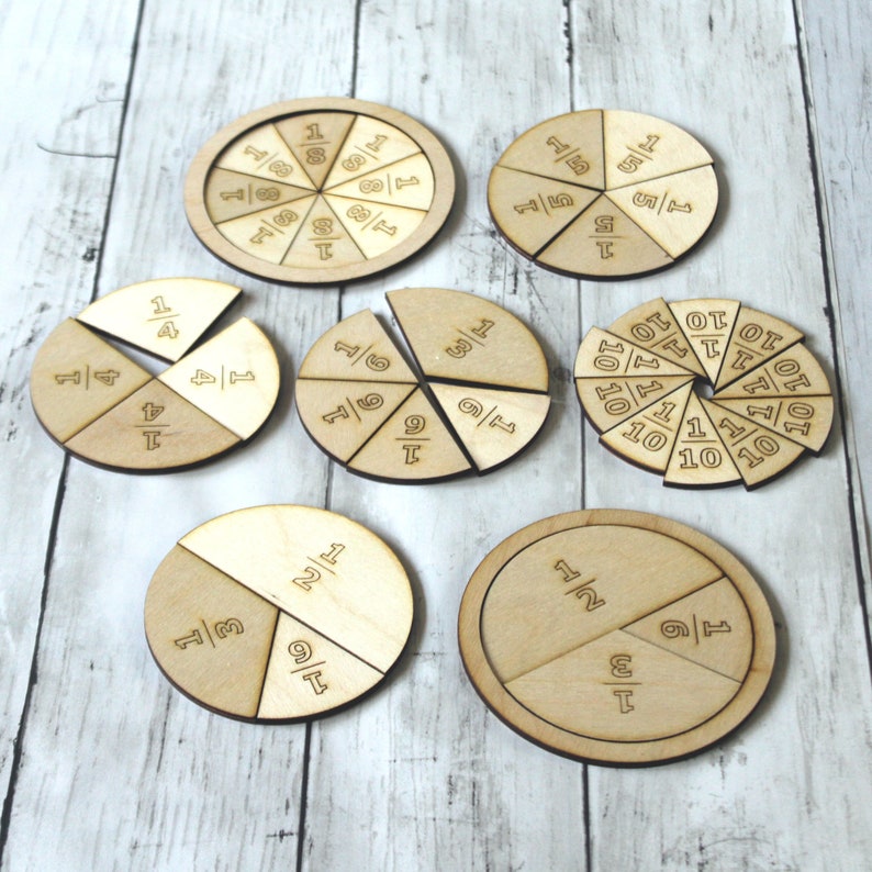 Fractions Learning Aid, Mathematics Manipulatives, Homeschooling ...