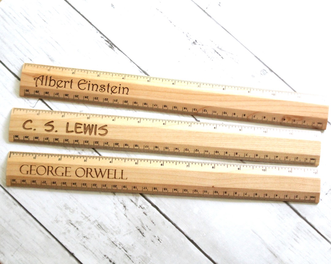 Custom Hardwood Ruler, English, Metric, Customizable, Homeschooling ...