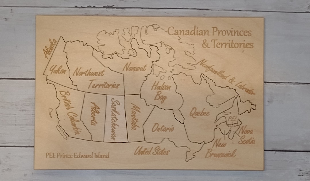 Canada Provinces & Territories Wooden Puzzle, Kids Vacation Gift ...