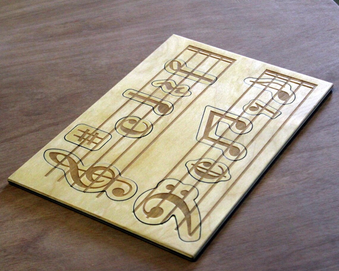 Wooden Music Puzzle Children's Puzzle Music Notes - Etsy