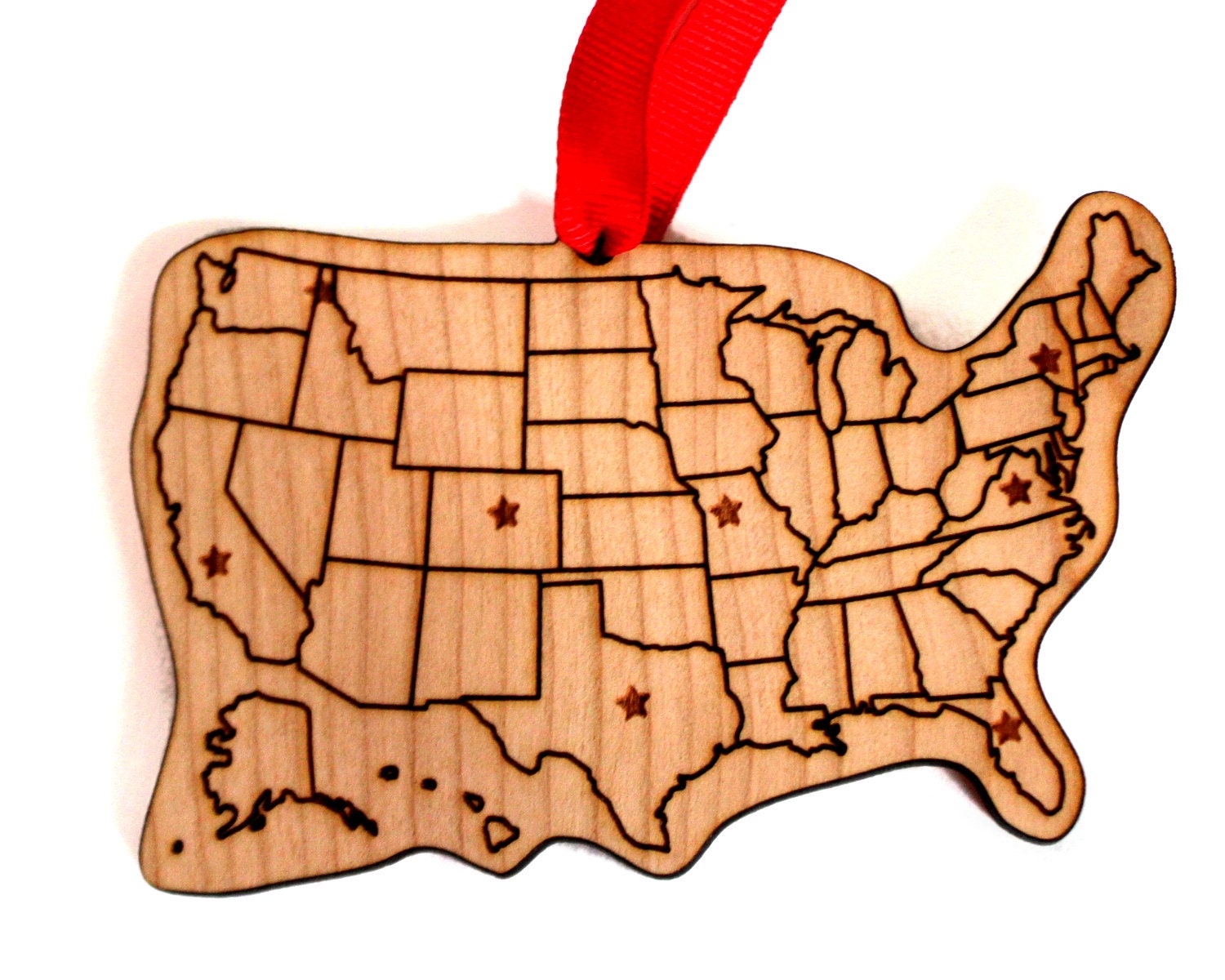 Custom Cities US Map Ornament Travel Ornament Custom Cities | Etsy