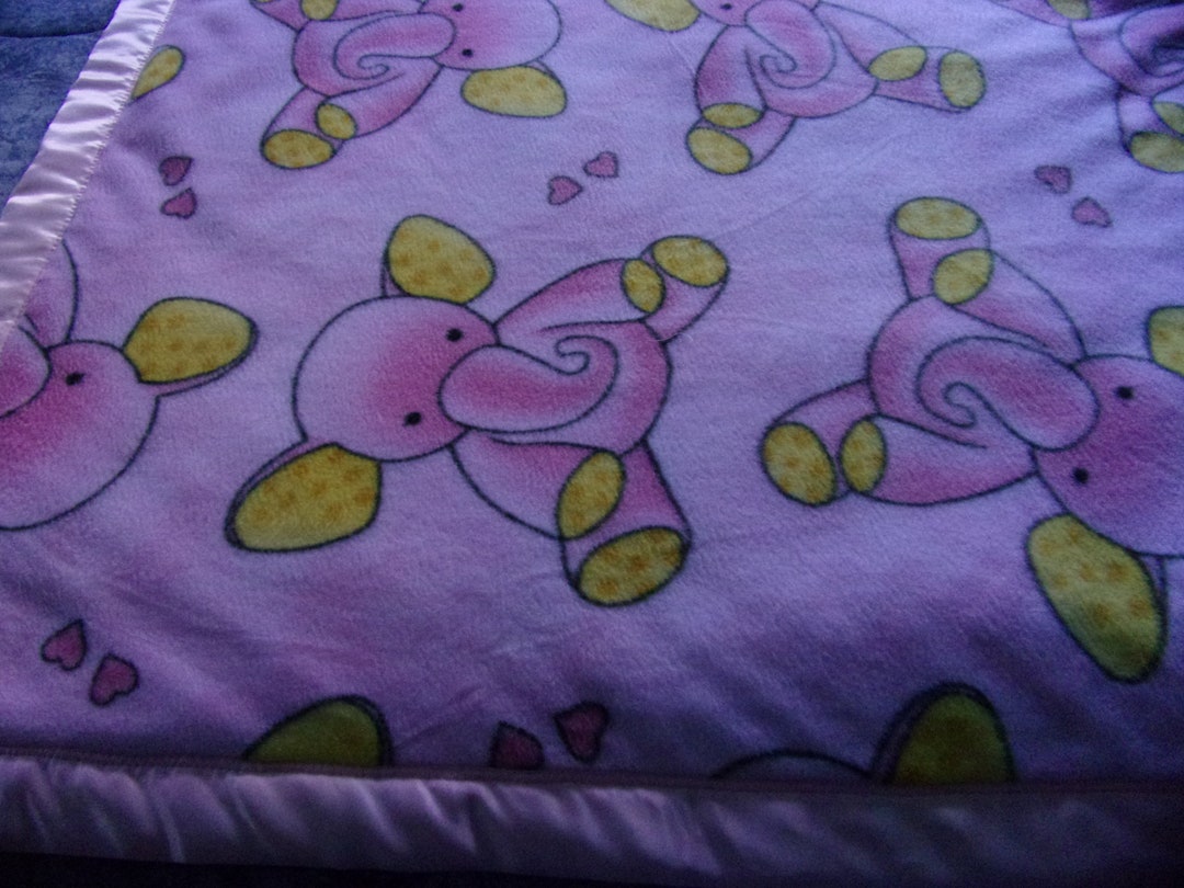 Pink Elephant Fleece Baby Blanket - Etsy