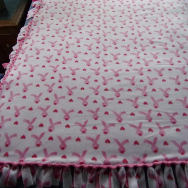 Pink Ribbon Fleece - Etsy