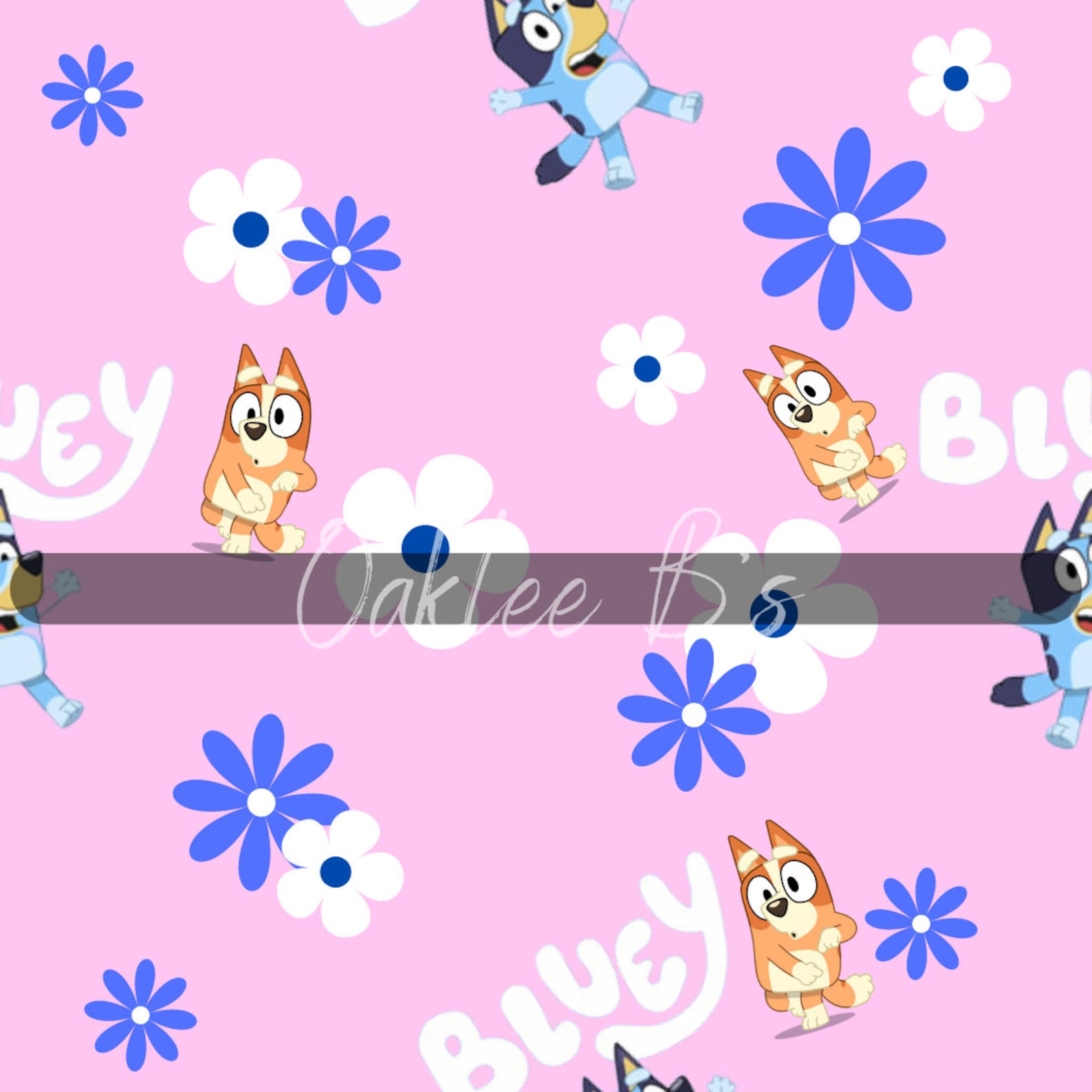 Pink Bluey Seamless File PNG JPG Digital - Etsy