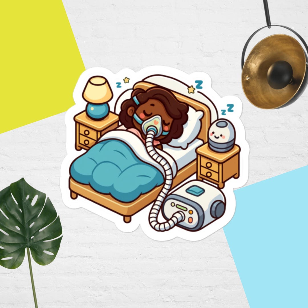 Sleep Apnea Sticker - CPAP Machine Cozy Cute Sticker | Chronic Illness ...