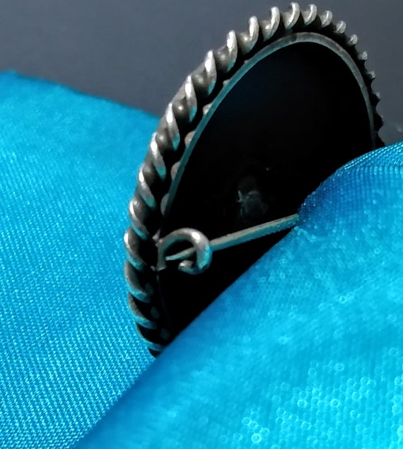 Sterling Antique Horse Bridle Rosette Cameo Pin ~ Equ… - Gem