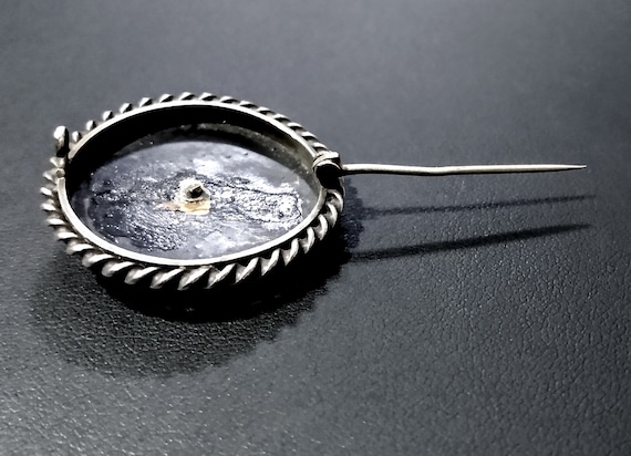 Sterling Antique Horse Bridle Rosette Cameo Pin ~ Equ… - Gem