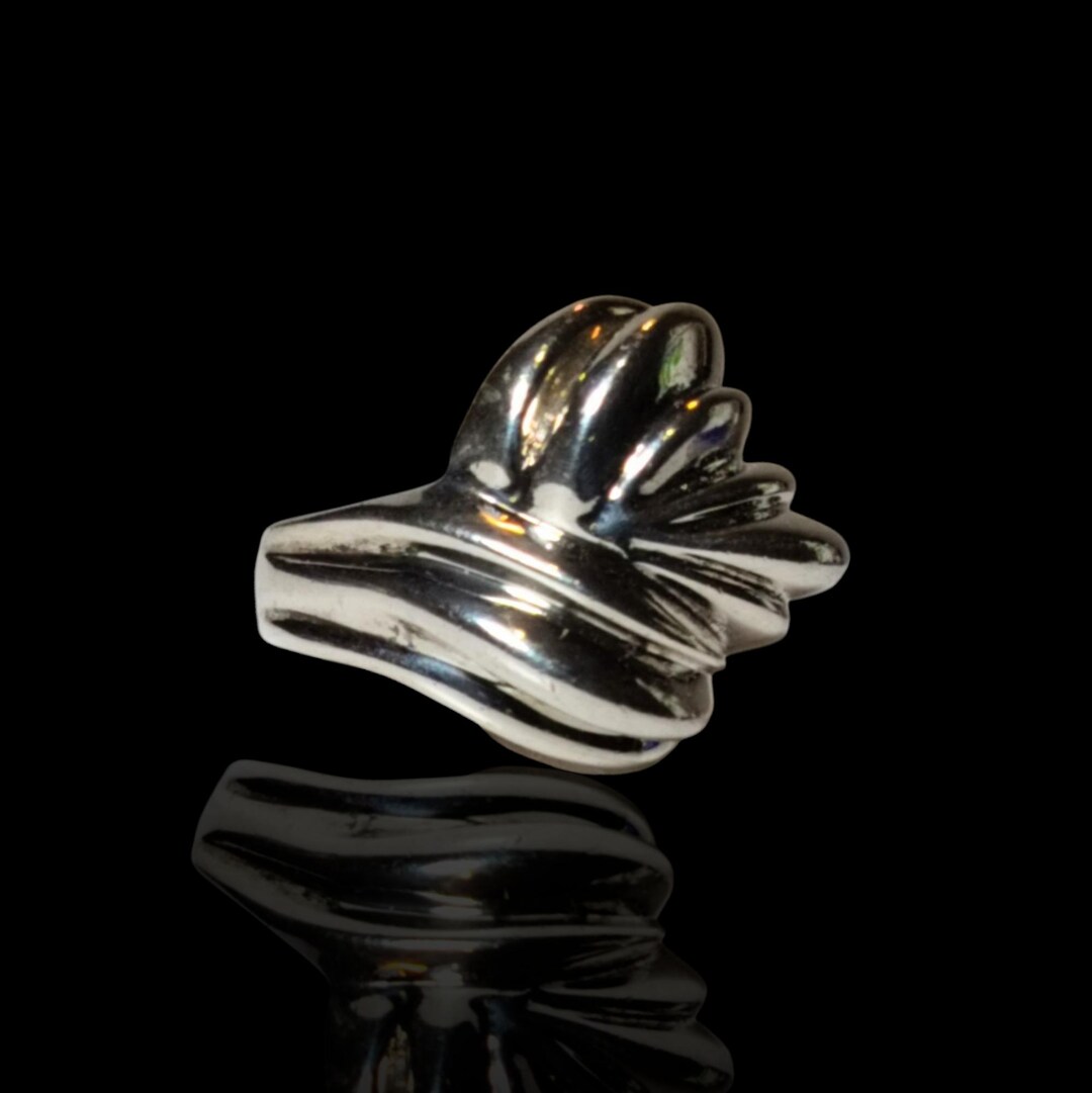 Vintage MCM Abstract Large Wave Sterling Silver Ring ~ High Dome ...