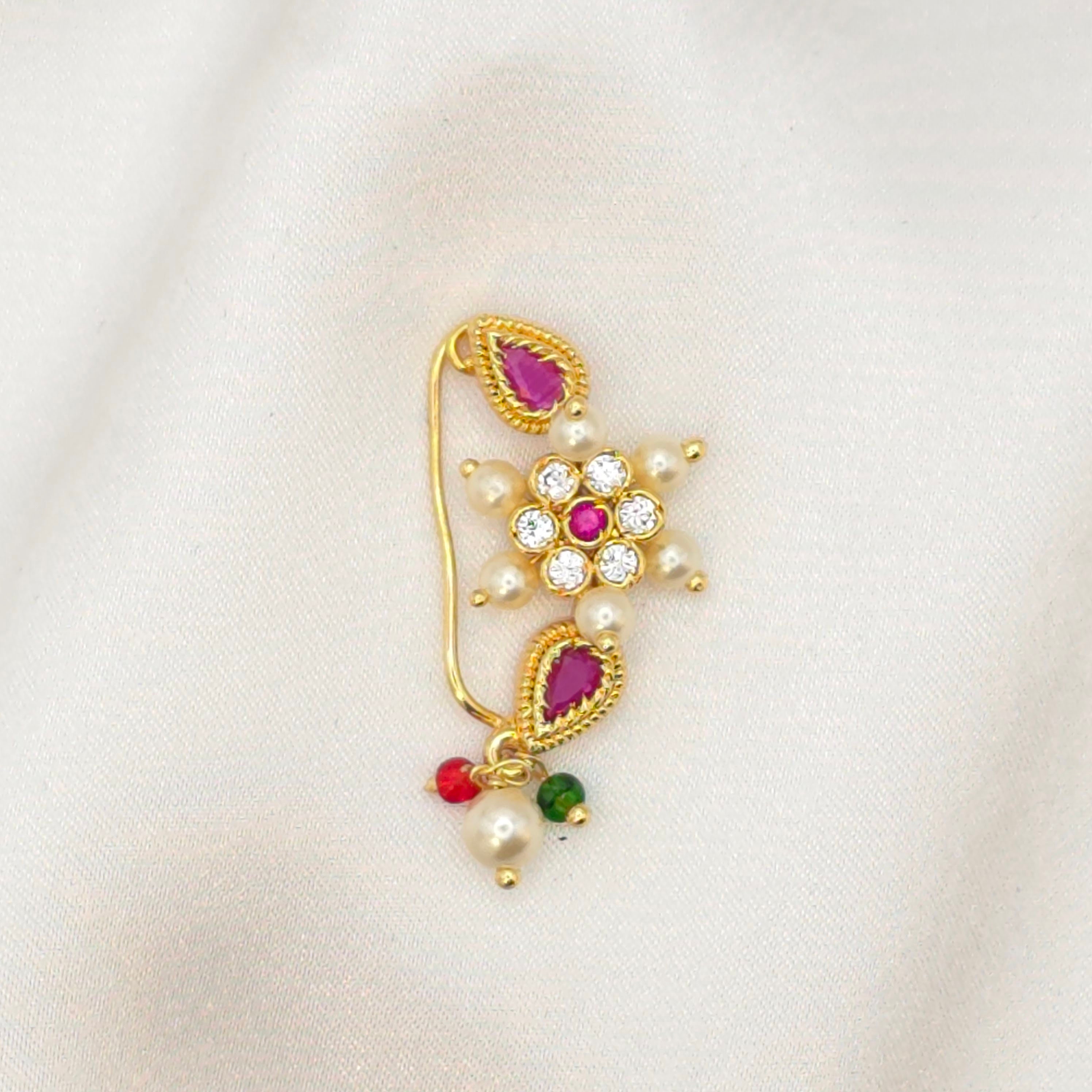 Maharashtrian Nath Pressing Gold Polished - Etsy