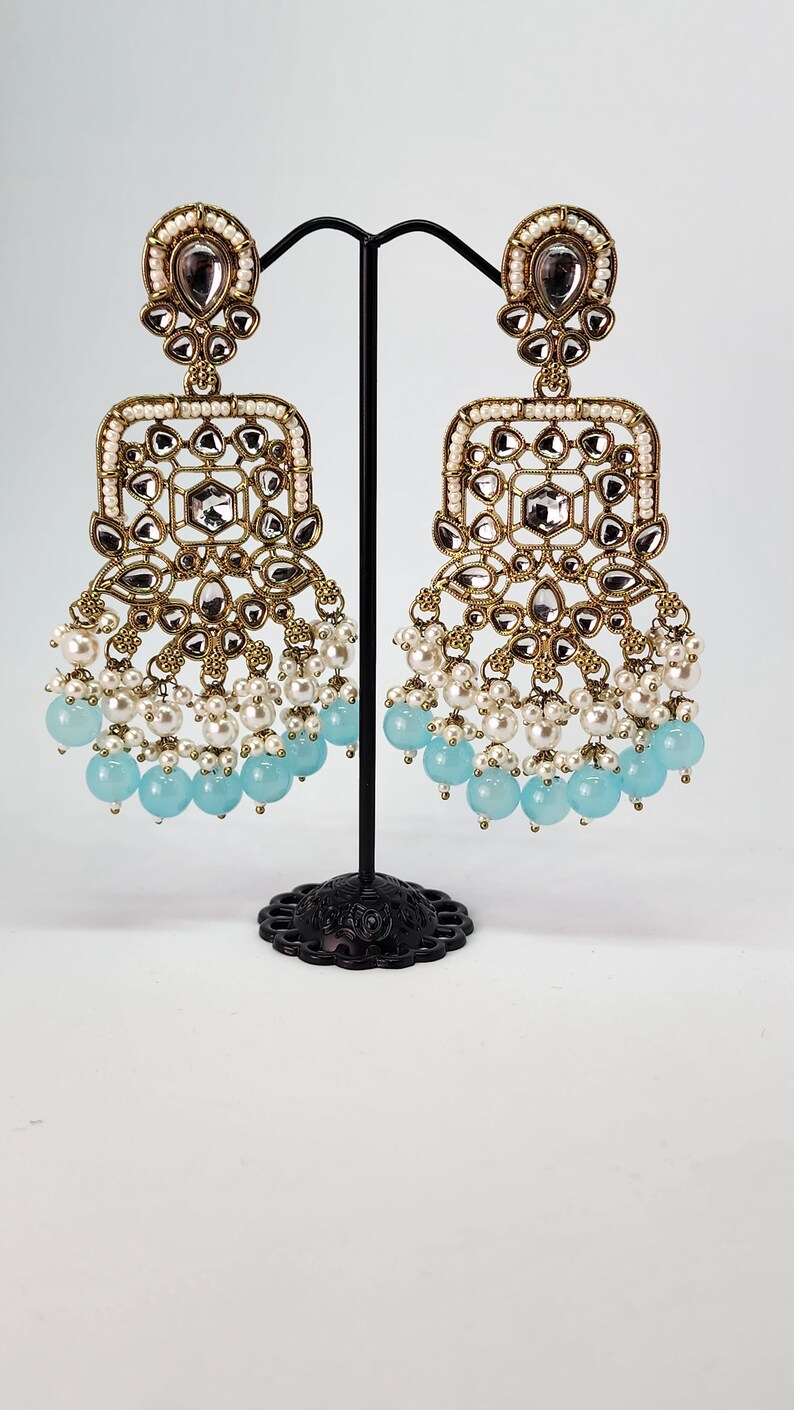 Indo Western Classic Earring With Mehndi Plating - Etsy