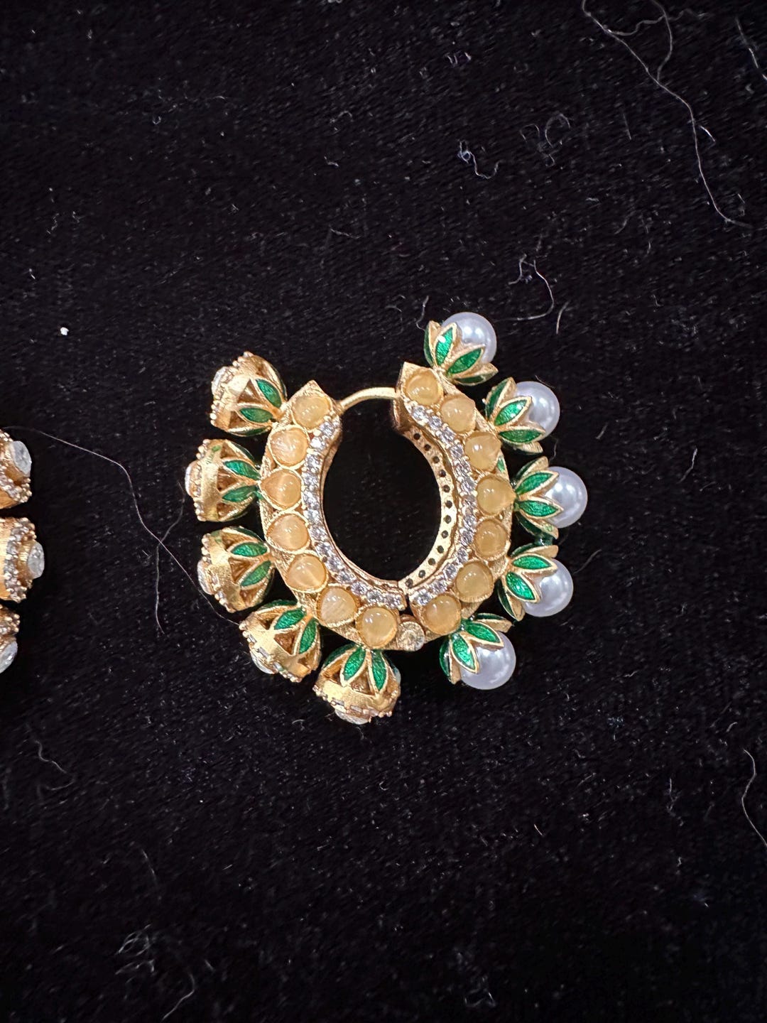 Polki & Pearls Earrings: American Diamond - Etsy