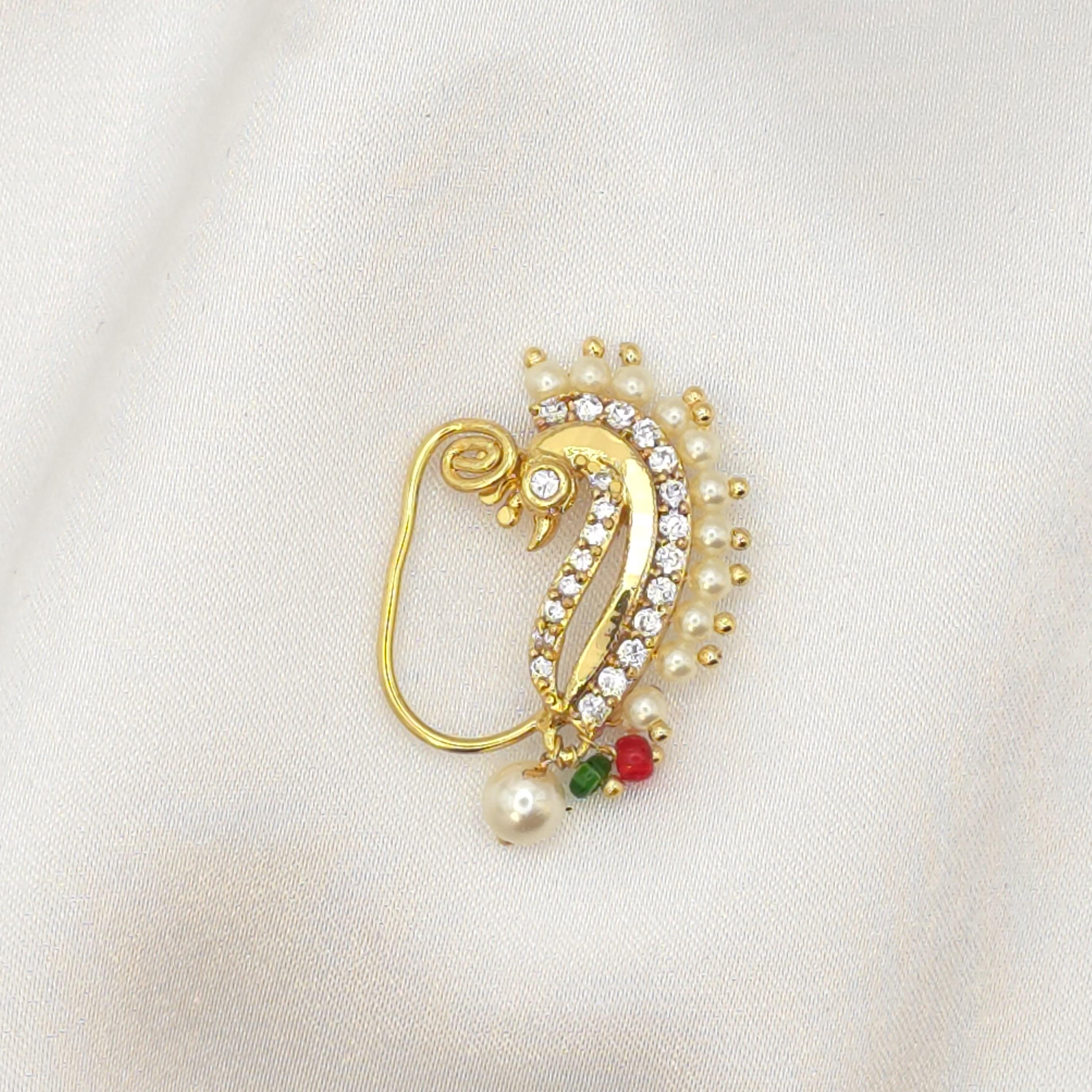 Maharashtrian Nath Pressing Gold Polished - Etsy