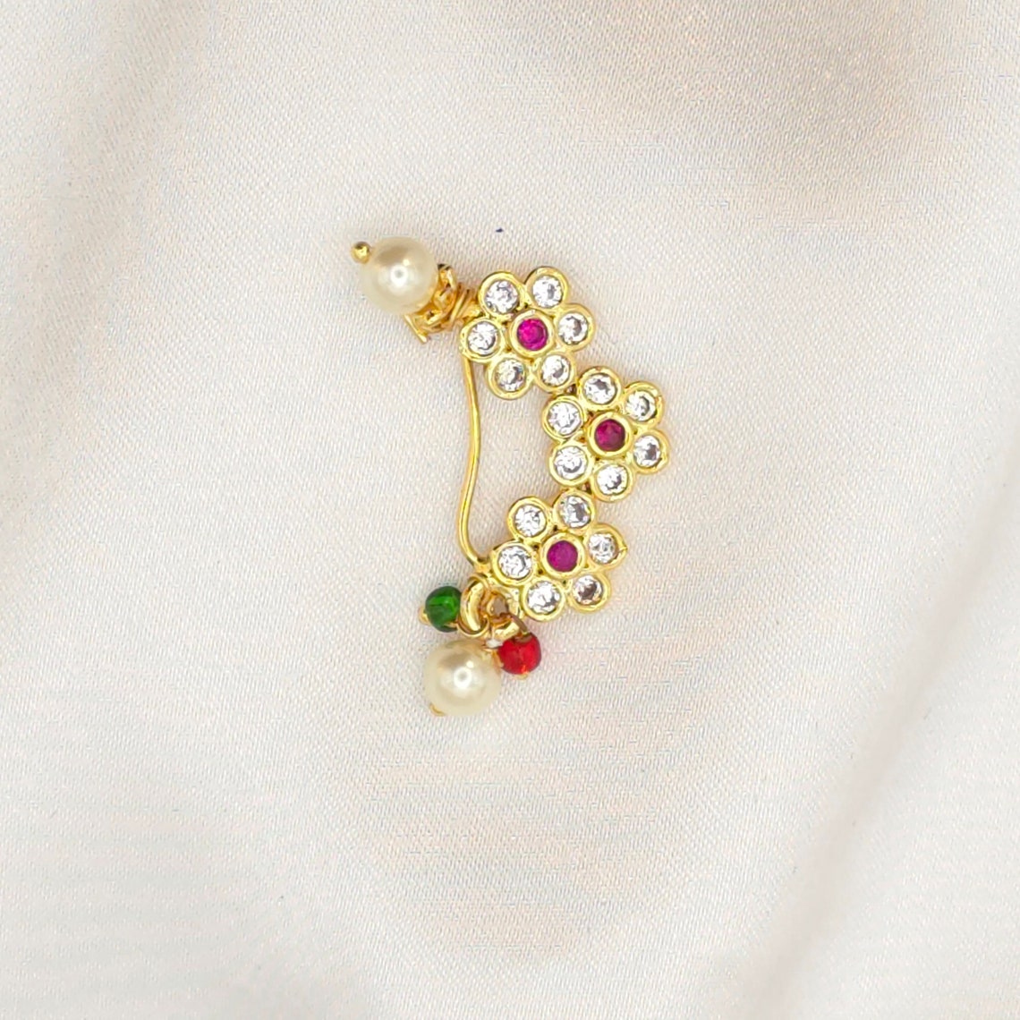 Maharashtrian Nath Pressing Gold Polished - Etsy