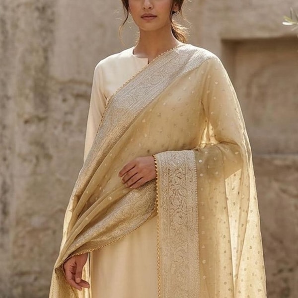 Banarsi Gold Dupatta - Etsy