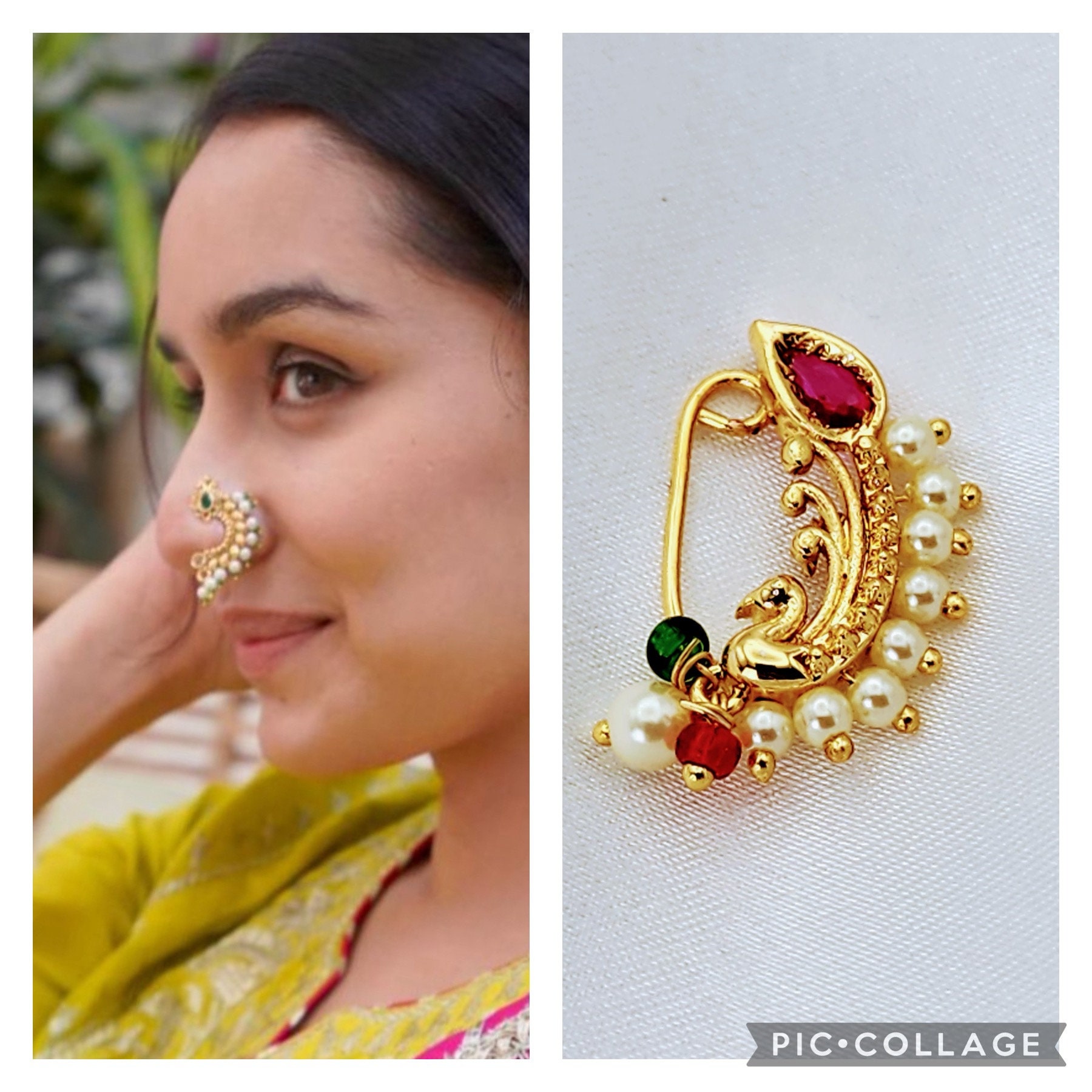 Choose From Maharashtrian Nath Pressing Gold Polished - Etsy