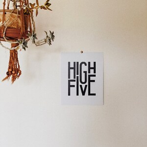 High Five Wall Art Print - Etsy